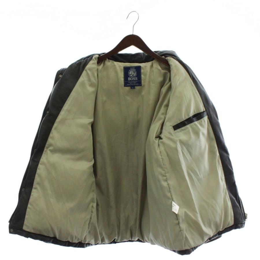 サントリー コーヒー ボス SUNTORY COFFEE BOSS 1992-2001 10周年 レザー ダウンジャケット アウター ハイネック ジップアップ L 黒 : ブランド古着販売の ...