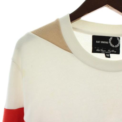 【中古】FRED PERRY × Raf Simons Chevron Insert Crew Sweat トレーナー スウェット 長袖 裏起毛 38 M マルチカラー FRED PERRY（フレッドペリー） × Raf Simons Chevron Insert Crew