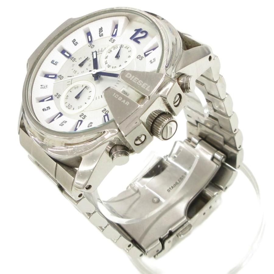 DIESEL ディーゼル MASTER CHIEF 腕時計 DZ-4181 アナログウォッチ クォーツ クロノグラフ ロゴ シルバーカラー ...