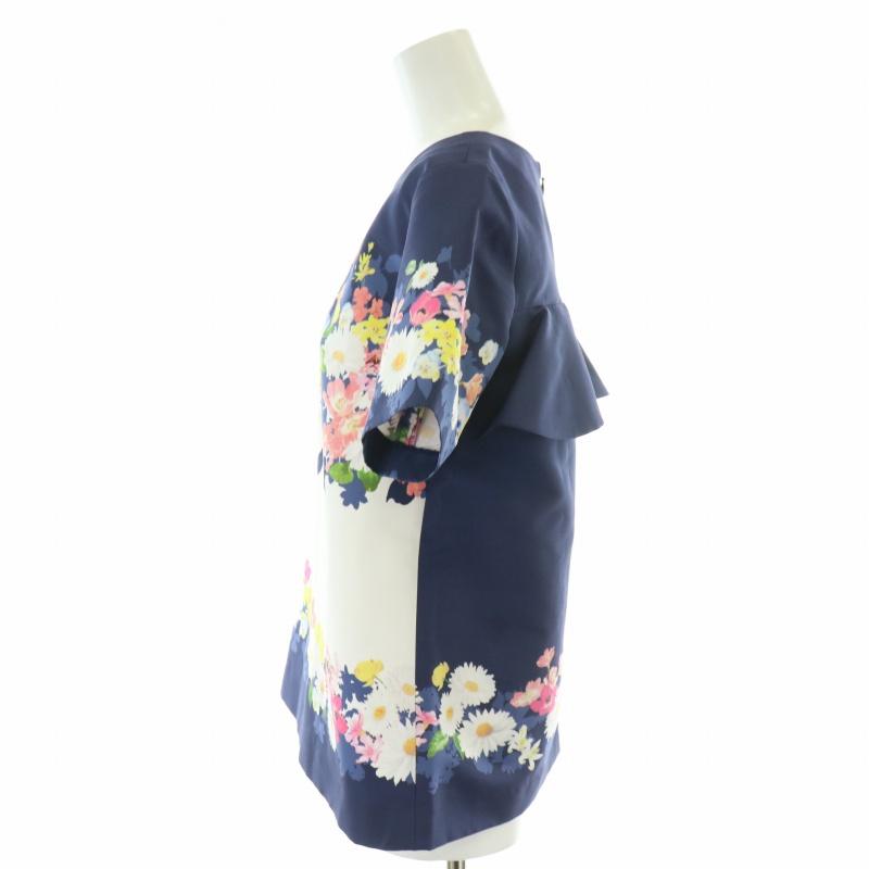 チェスティ Chesty シャツ ブラウス 花柄 フリル プルオーバー 半袖 1 S 紺 ネイビー /XK レディース : 168-102410100025 : ブランド古着販売のベクトル ...