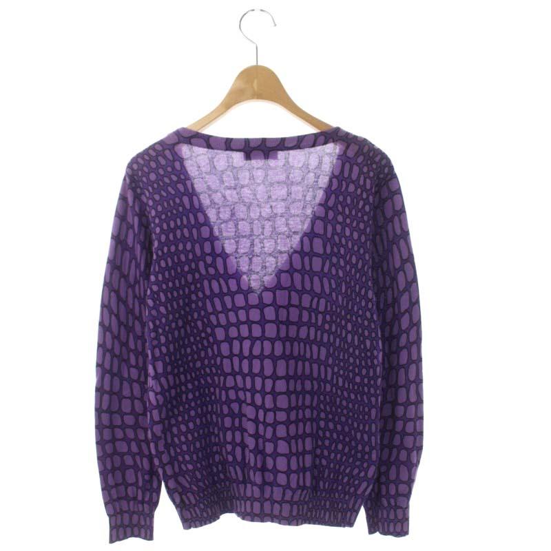 ミッソーニ MISSONI ニットカーディガン 長袖 総柄 Vネック I42 紫 パープル 黒 ブラック /DO OS レディース : ブランド古着販売のベクトル - 通販 - Yahoo ...