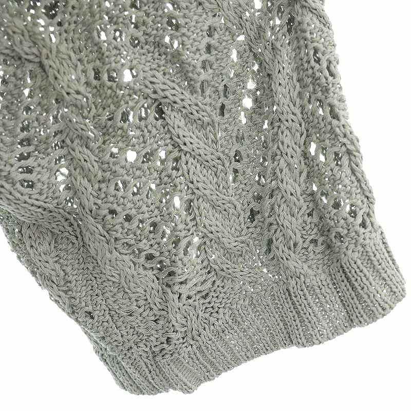 未使用品 クレイル CLEL Openwork Loose Mesh Crew Neck Cardigan カーディガン ニット L グレー /MF OS レディース : ブランド古着販売の ...