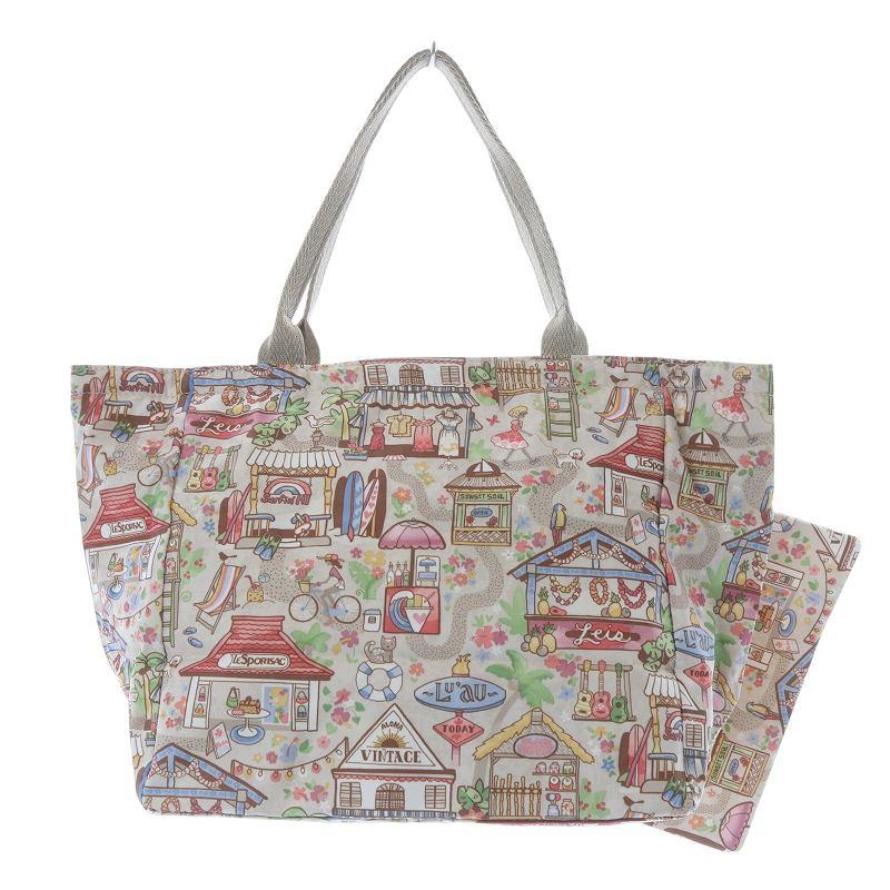 LeSportsac（レスポートサック） ポーチ付き 総柄 トートバッグ ハンドバッグ べージュ /SR12 レディース : ブランド古着販売 ...