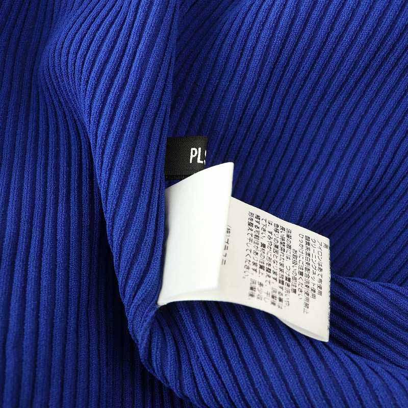 プラステ PLST 24SS UVカットレーヨンブレンド2WAYセーター カットソー ニット 五分袖 リブ XL ブルー /MY OS レディース : ブランド古着販売のベクトル - 通販 ...