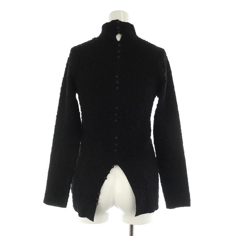 アメリヴィンテージ Ameri VINTAGE 3WAY BUMPY KNIT TOP カットソー 長袖 くるみボタン ストレッチ F 黒 ブラック /MY OS レディース : ブランド古着 ...