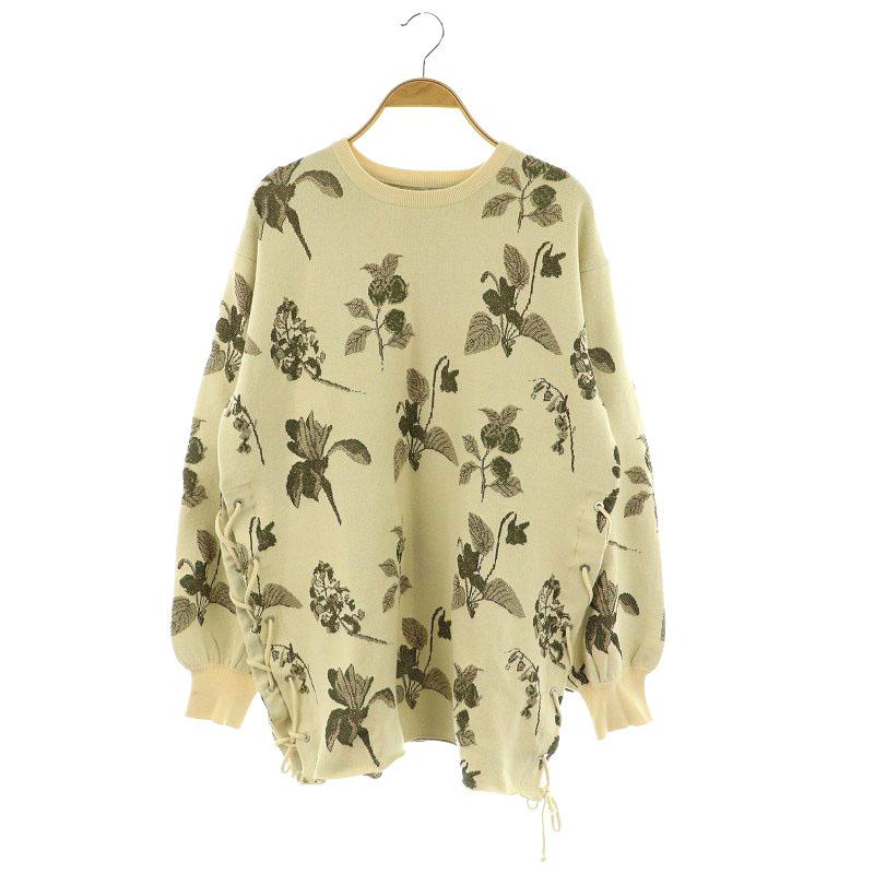 アメリヴィンテージ Ameri VINTAGE ROTY LACE UP OVER KNIT ニット セーター 長袖 クルーネック ラメ アイボリー /MY OS レディース : ブランド古着 ...