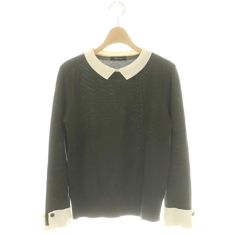Rene（ルネ） ベーシック basic 襟付き バイカラー ニット セーター 長袖 ウール混 36 緑 グリーン /MF OS レディース : ブランド古着販売のベクトル - 通販 ...