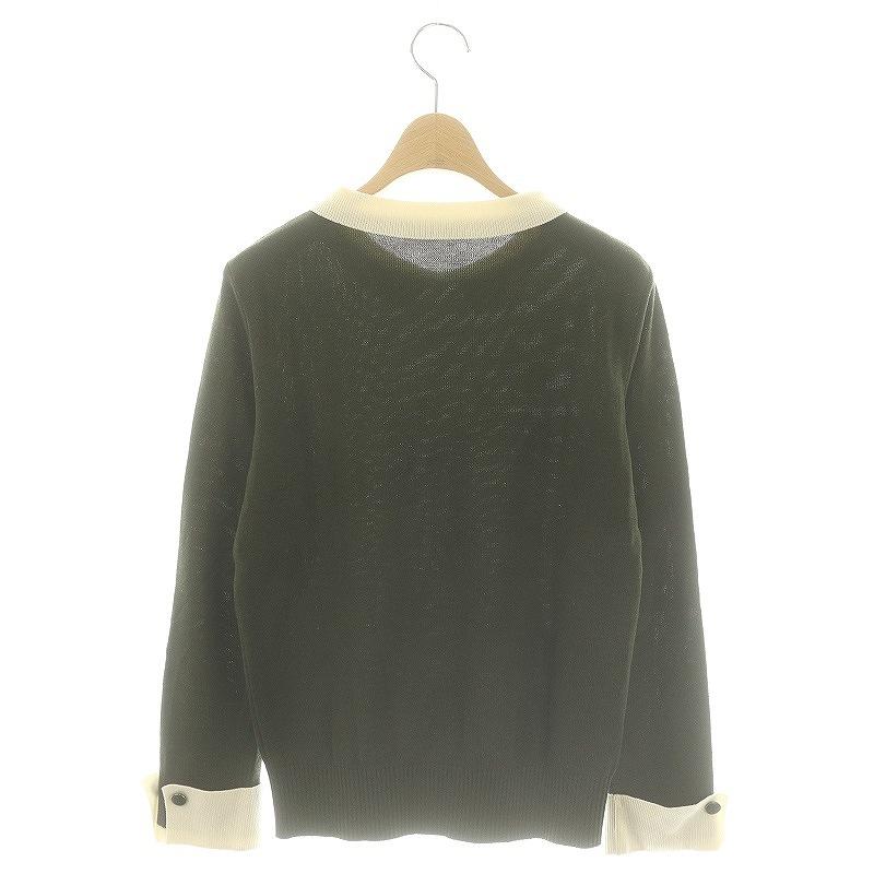 Rene（ルネ） ベーシック basic 襟付き バイカラー ニット セーター 長袖 ウール混 36 緑 グリーン /MF OS レディース : ブランド古着販売のベクトル - 通販 ...