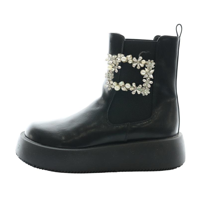 チェスティ Chesty 22AW ビジューバックル ショートブーツ サイドゴア ラウンドトゥ 37 24.0cm 黒 ブラック /AQ OS レディース : ブランド古着販売のベクトル ...
