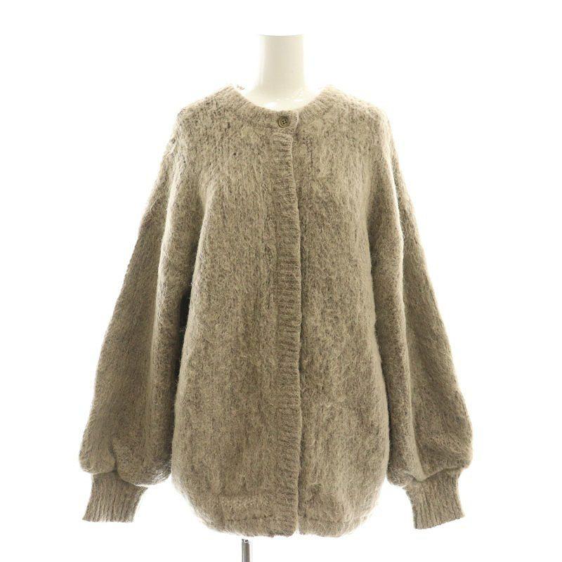 アメリ AMERI 2WAY MOHAIR SHAGGY KNIT カーディガン ニット 長袖 厚手 F ベージュ /NR OS レディース : ブランド古着販売のベクトル - 通販 ...