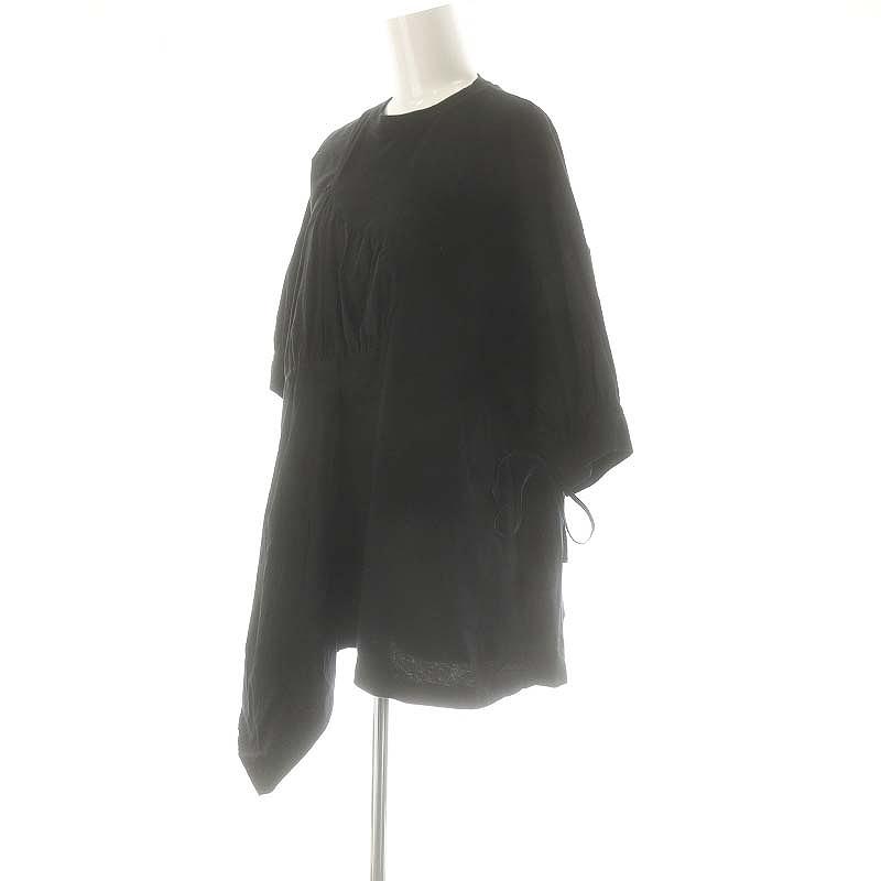 エンフォルド ENFOLD DRAPE FLARE BLOUSEブラウス 切替 五分袖 38 黒 /HK OS レディース : ブランド古着販売のベクトル - 通販 - Yahoo!ショッピング