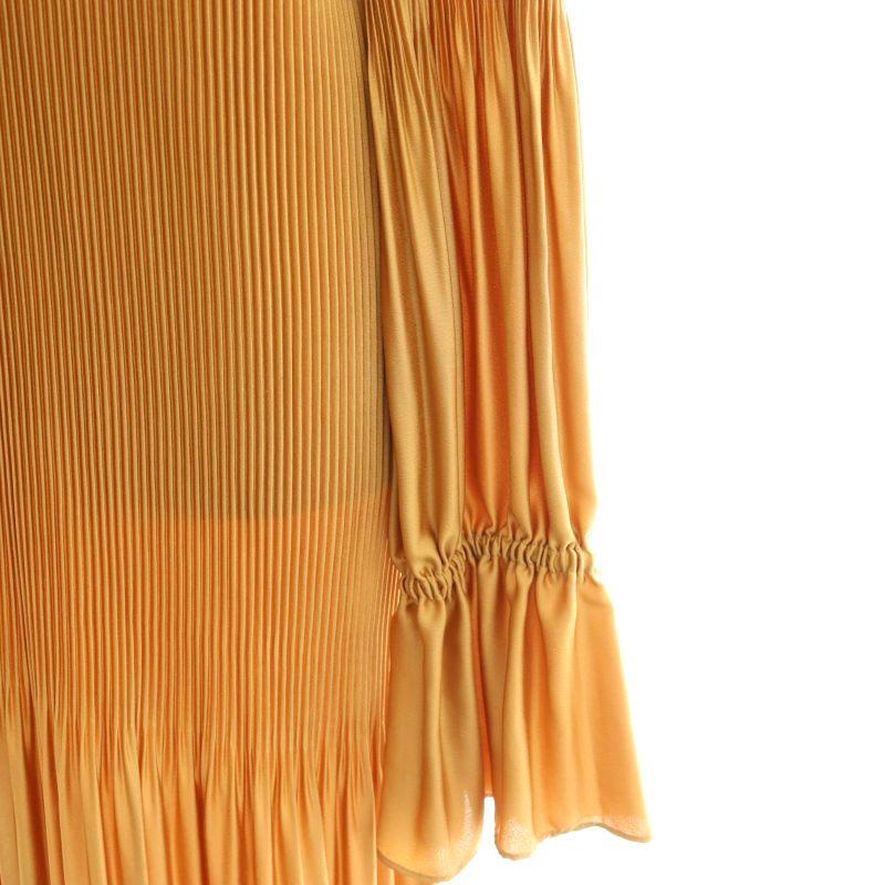 未使用品 カルメイヤー KALLMEYER プリーツワンピース S 茶 /MI □OS