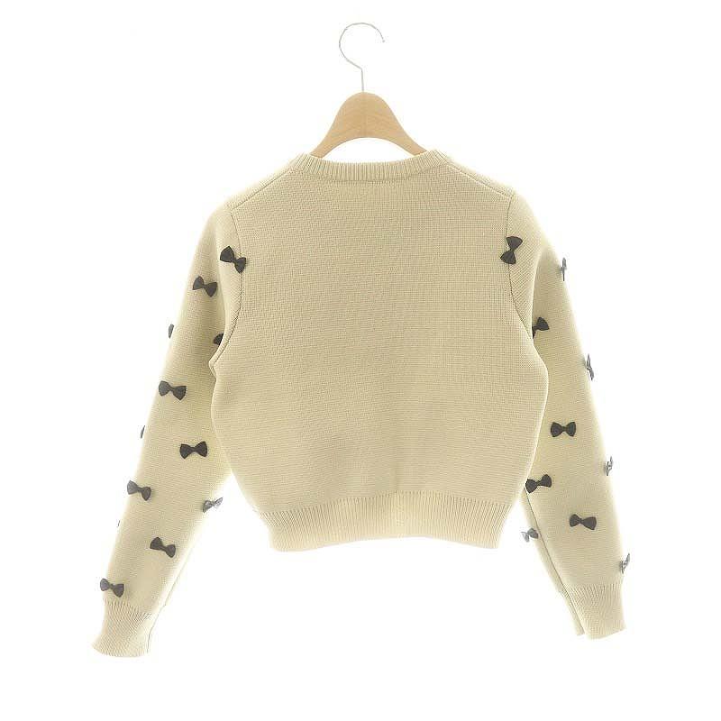 アメリヴィンテージ Ameri VINTAGE 23AW MANYRIBBON SHORT KNIT TOP ニットトップス カーディガン リボン S ベージュ /HK OS レディース ...