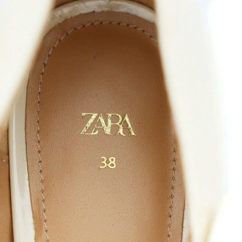 ZARA 未使用品 ザラ パンプス パテント エナメル EU38 24.5cm 白 ホワイト 1217/310/002 /RI OS レディース : ブランド古着販売のベクトル - 通販 ...