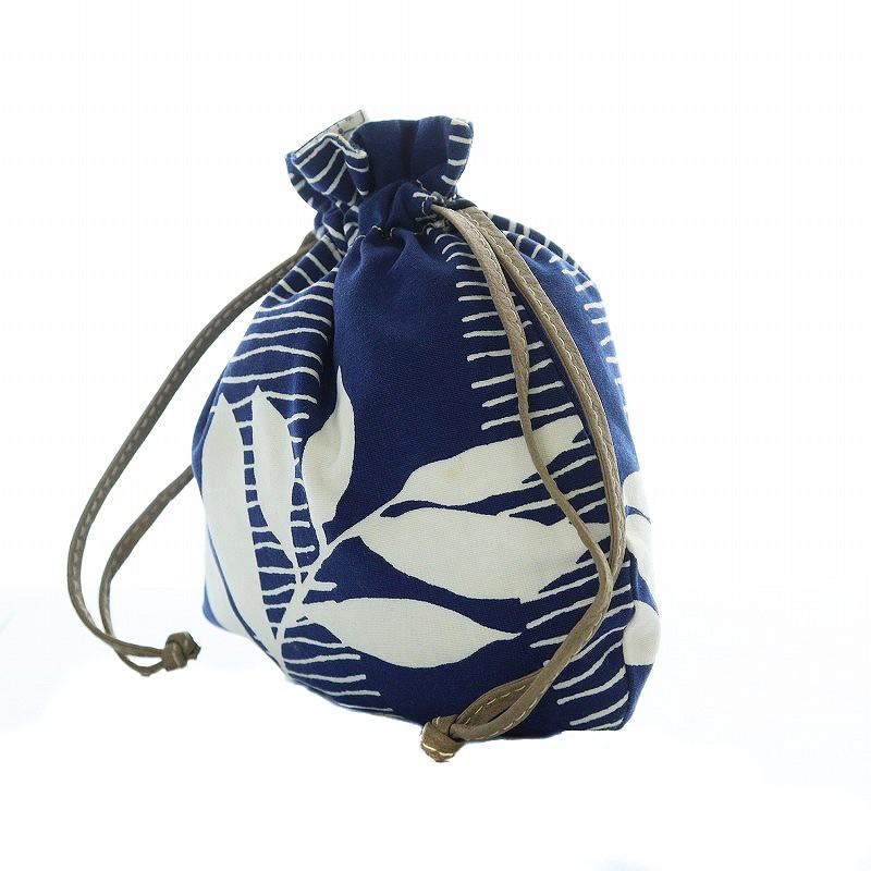 MARNI（マルニ） 総柄巾着 ポーチ 植物柄 青 ネイビー /RI OS レディース : ブランド古着販売のベクトル - 通販 ...