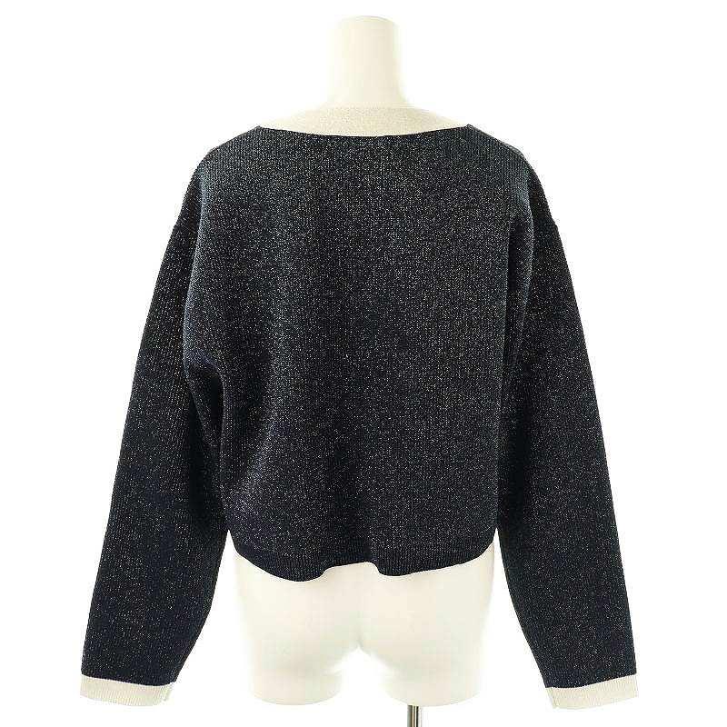 マイストラーダ Mystrada 24SS ラメワッペンカーデ カーディガン ニット 長袖 Vネック ラメ 38 紺 /NR OS レディース : ブランド古着販売のベクトル - 通販 ...