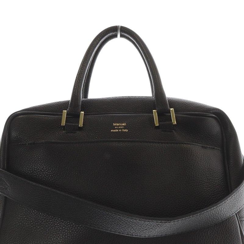マニュエルミラノ Manuel MILANO 24SS レザーバッグ 2WAY イエナ取扱い ハンドバッグ ショルダーバッグ 黒 ブラック ...