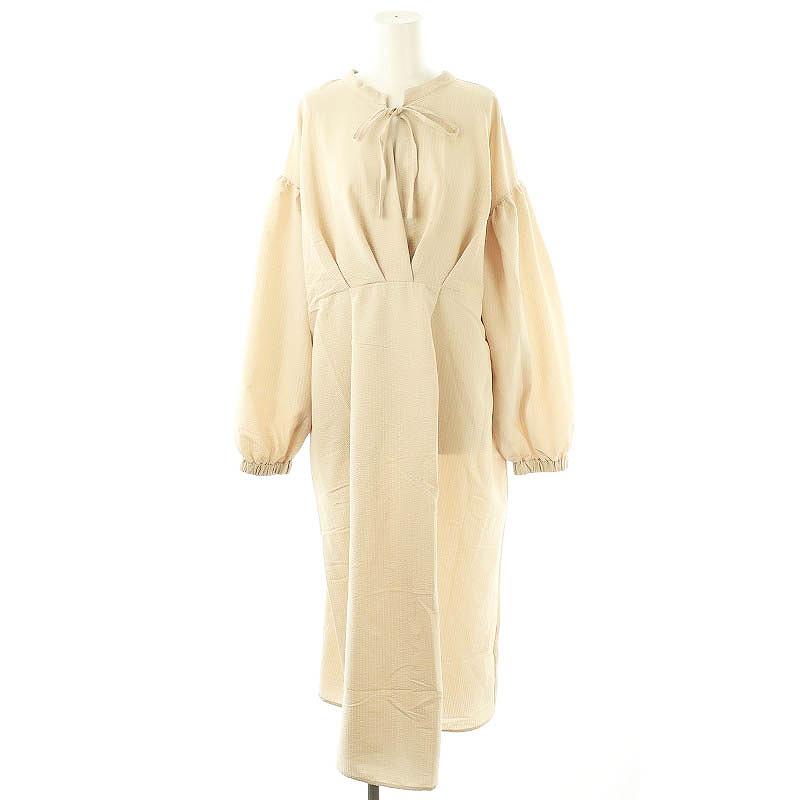 未使用品 クラシカルエルフ classical elf 2way長袖タックリボンワンピース 長袖 ロング L ベージュ /SY OS レディース : ブランド古着販売のベクトル - 通販 ...