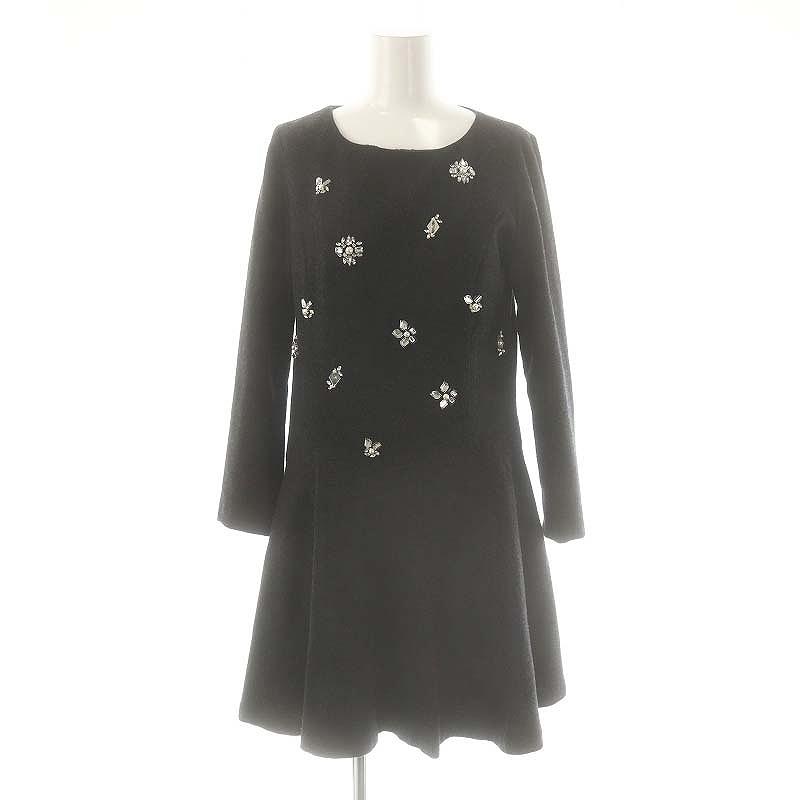 未使用品 チェスティ Chesty ウール ビジュー装飾 ワンピース ミニ 長袖 0 黒 ブラック /AT OS レディース : ブランド古着販売のベクトル - 通販 - Yahoo!ショッピング