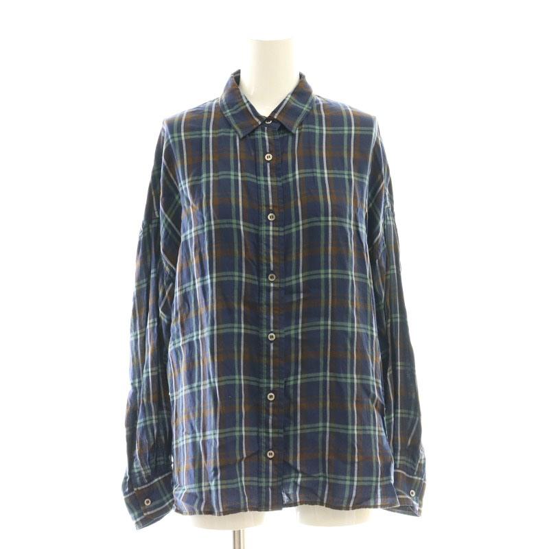 フレームワーク Framework TENCELtwillチェックシャツ 長袖 紺 ネイビー SH /SY OS レディース : ブランド古着販売のベクトル - 通販 - Yahoo!ショッピング