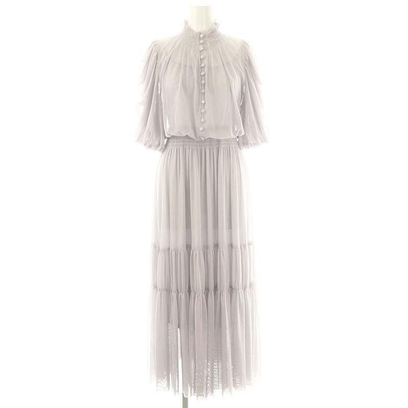 SNIDEL スナイデル Sustaina チュールティアードドレス ワンピース ロング 七分袖 0 グレー /DO OS レディース : ブランド古着販売のベクトル - 通販 - Yahoo ...