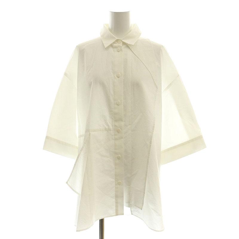 エンフォルド ENFOLD 25SS LAYERED HALF‐SLEEVES SHIRT シャツ 七分袖 38 ホワイト /HK OS ...