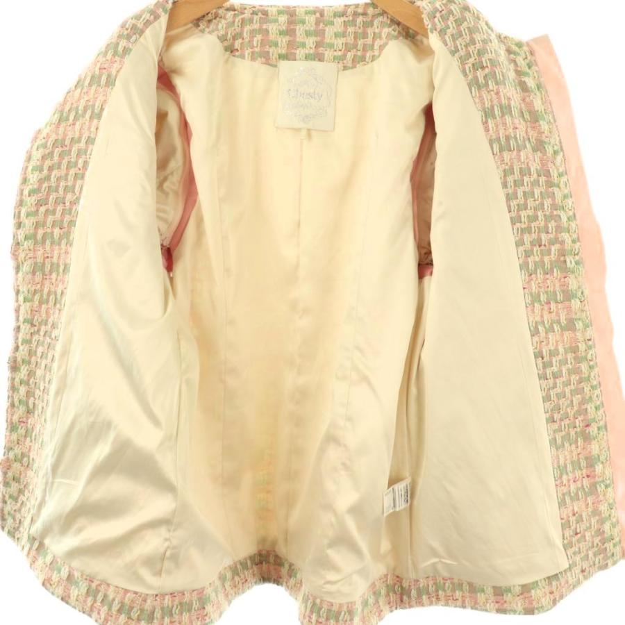 チェスティ Chesty 23SS 2WAY ツイードジャケット ラメ ノーカラー 1 ピンク 緑 グリーン /AT OS レディース : ブランド古着販売のベクトル - 通販 - Yahoo ...