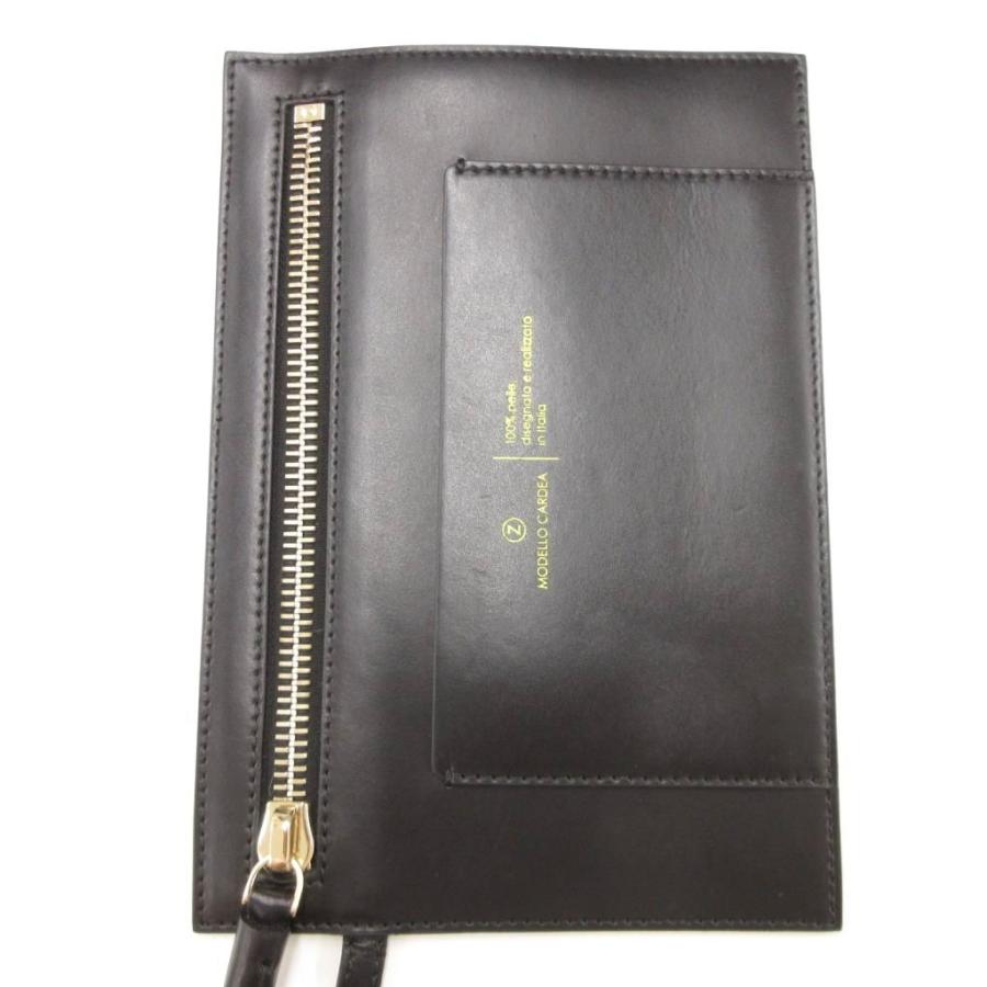 ザンケッティ ZANCHETTI トートバッグ ポーチ付き レザー ロゴ 黒