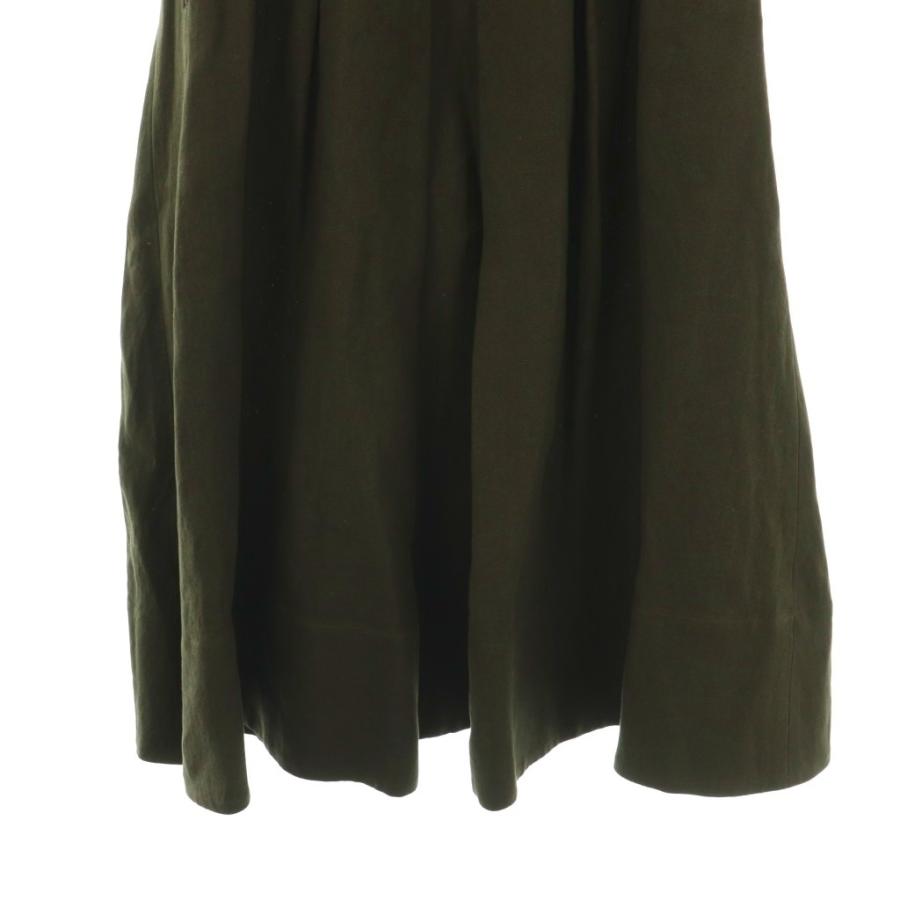 【中古】コンテ conte 25SS ペーパー タックスカート ロング 36 ダークカーキ /HK ■OS レディース コンテ conte 25SS ペーパー タックスカート ロング 36 ダークカーキ