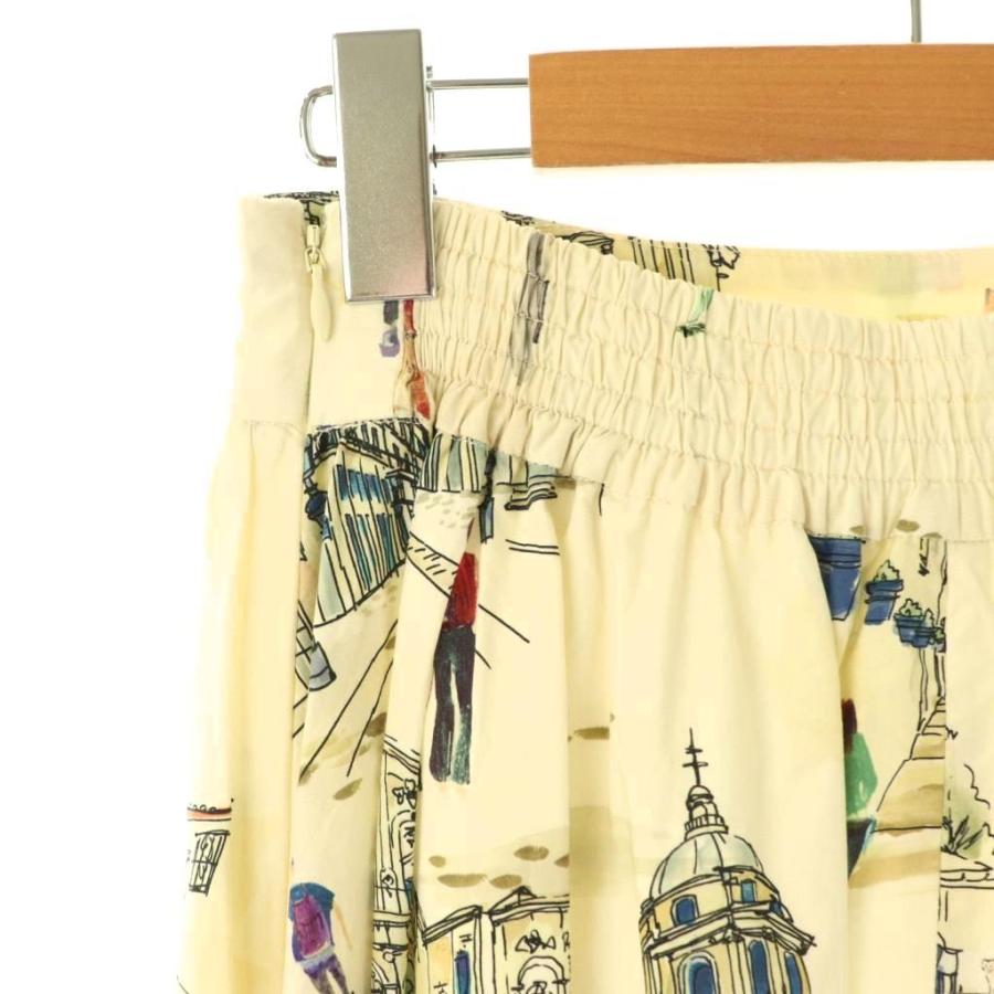 アメリヴィンテージ Ameri VINTAGE MEDI MALAGA PLENTIFUL FLARED SKIRT スカート フレア 総柄 ロング M アイボリー /HK OS レディース ...