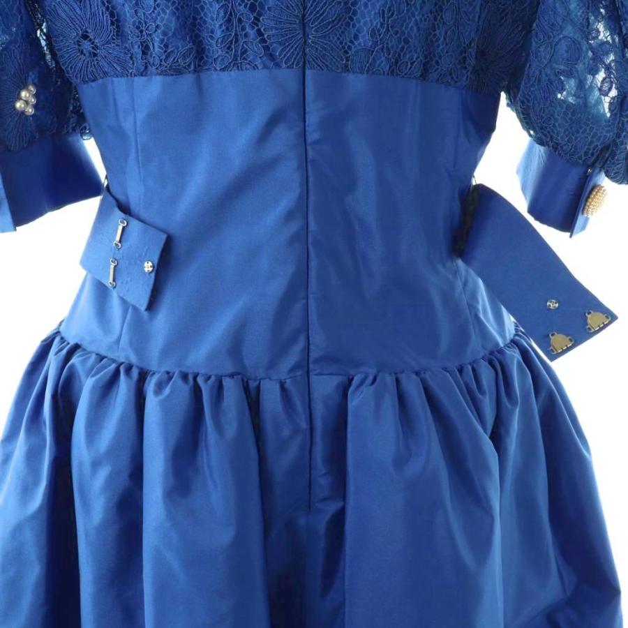 ジバンシィ GIVENCHY レースパフスリーブパーティードレス ワンピース 10 青 ブルー /AQ OS SH レディース : ブランド古着販売のベクトル - 通販 - Yahoo!ショッピング