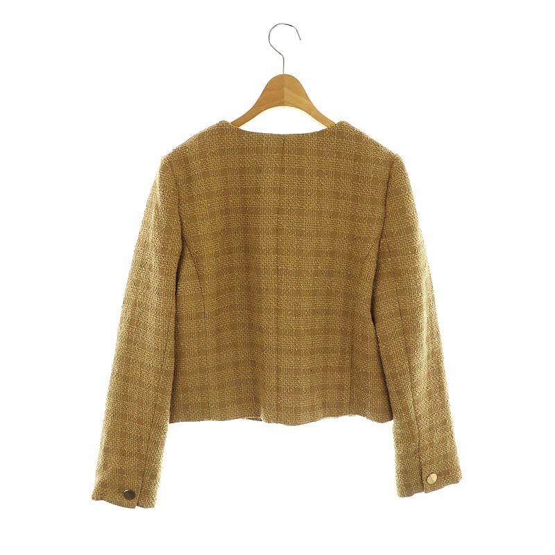 ジャスグリッティー JUSGLITTY 24AW 2WAY釦ジャケット ノーカラー ツイード スカラップ 1 キャメル /DF OS レディース : ブランド古着販売のベクトル - 通販 ...
