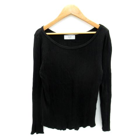 スローブ イエナ SLOBE IENA リブカットソー 長袖 ラウンドネック 無地 黒 ブラック /SY23 レディース : ブランド古着販売 ...