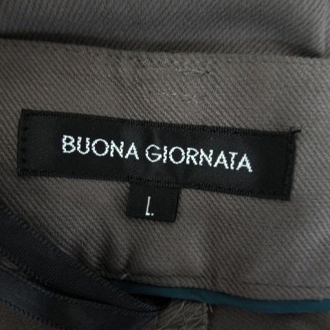 ボナジョルナータ BUONA GIORNATA スラックスパンツ フレアパンツ ロング丈 無地 L モカブラウン /SY23 レディース ...