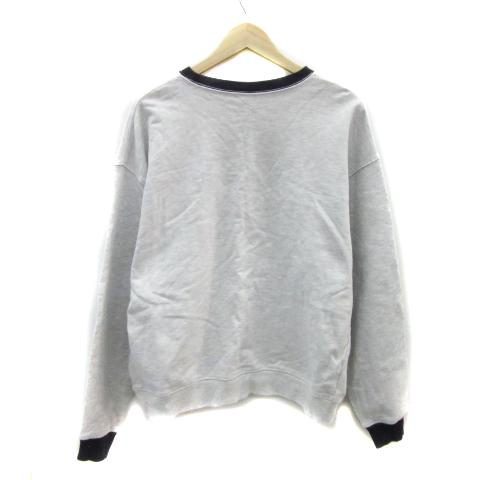 JUST WRITING COOPER トレーナー スウェット ラウンドネック ロゴ オーバーサイズ F ライトグレー 紺 ネイビー ...