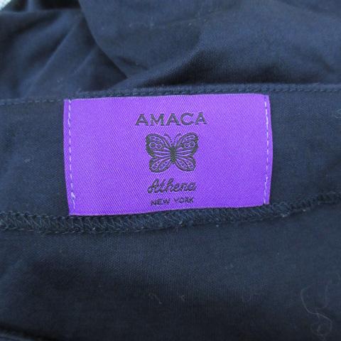 アマカ AMACA Tシャツ カットソー 半袖 ラウンドネック リボン 38 M 紺 ベージュ ネイビー /FF8 レディース : ブランド古着販売のベクトル - 通販 - Yahoo!ショッピング