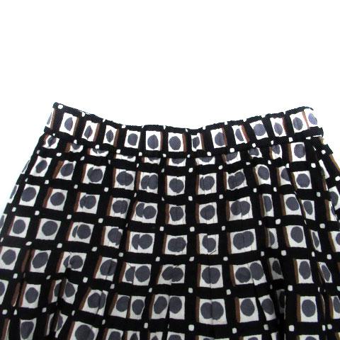 ルクルカ Lucruca フレアスカート ロング丈 マキシ丈 総柄 38 M マルチカラー 黒 ブラック /HO35 レディース : ブランド古着販売のベクトル - 通販 - Yahoo!ショッピング