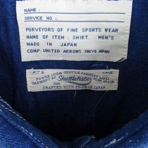 UNITED ARROWS ユナイテッドアローズ シャトルノーツ SHUTTLE NOTES ウエスタンシャツ カジュアルシャツ 長袖 無地 ...