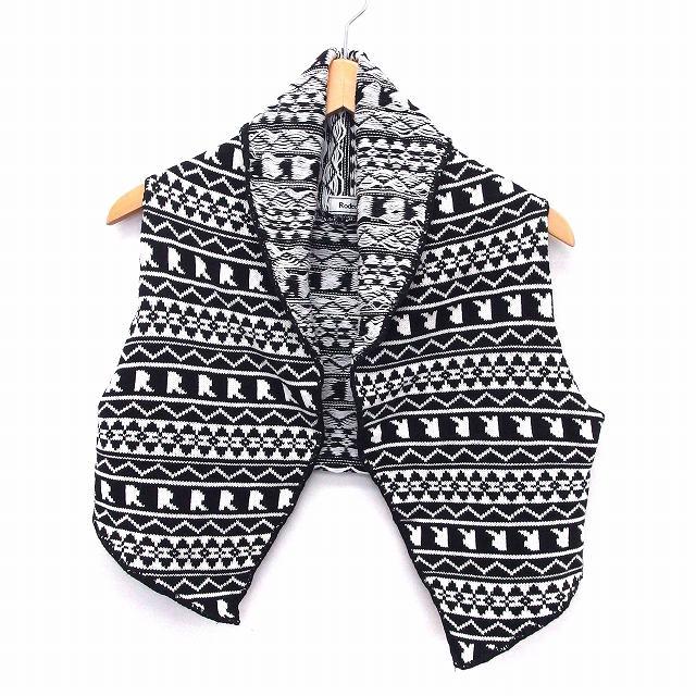 ロデオクラウンズ Rodeo Crowns ニット ボレロ ノースリーブ 羽織り 総柄 FREE ブラック /ST35 レディース : 172-902007220368 : ブランド古着販売の ...