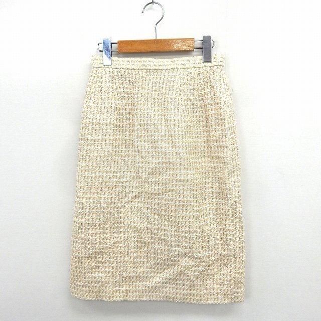 JE ELLES スカート タイト 膝下丈 バックジップ ツイード ウール 9AR ベージュ /ST12 レディース : ブランド古着販売のベクトル - 通販 - Yahoo!ショッピング