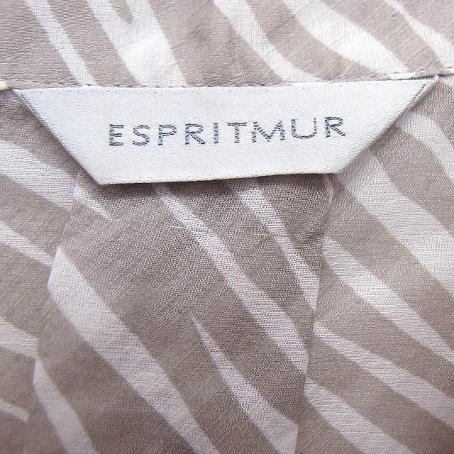 エスプリミュール ESPRITMUR シャツ ブラウス ゼブラ柄 スキッパー 七分袖 9AR ホワイト 白 ライトブラウン 薄茶 /FT24 レディース : 172-902103100260 ...