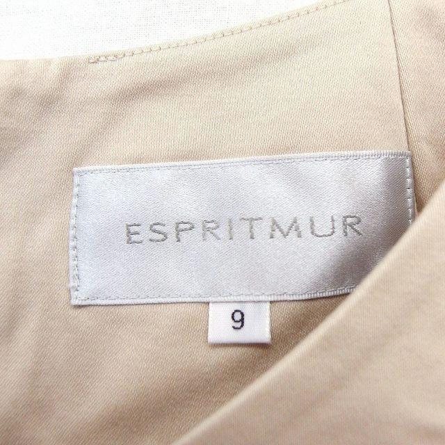 エスプリミュール ESPRITMUR ワンピース Vネック ノースリーブ ひざ丈 無地 コットン 綿 9 ベージュ /FT44 レディース : ブランド古着販売のベクトル - 通販 ...