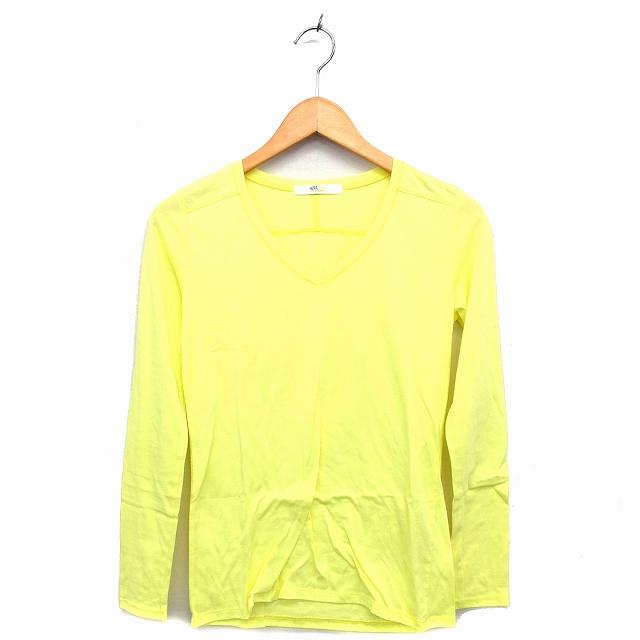 アズールベーシック AZUL basic カットソー Tシャツ Vネック コットン混 無地 長袖 S 黄 イエロー /NT27 レディース : ブランド古着販売のベクトル - 通販 ...