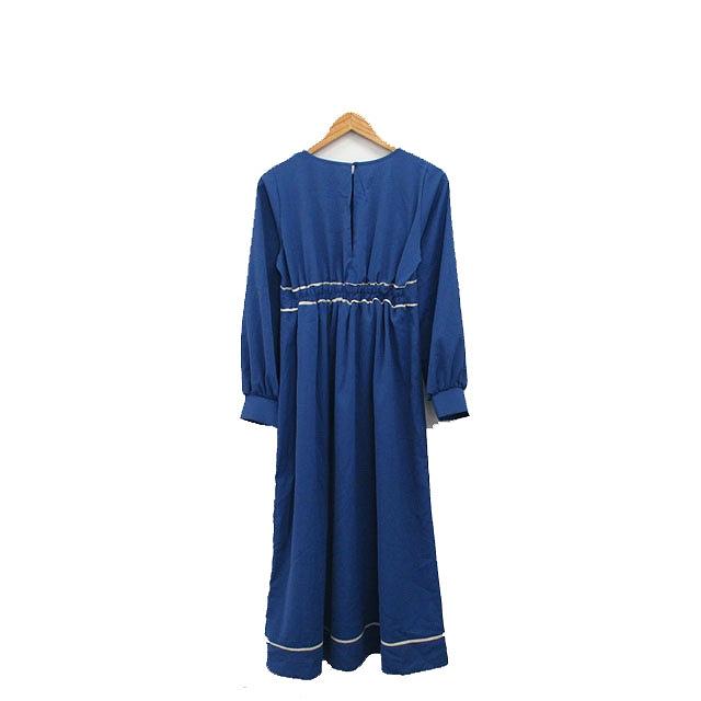 ヴァニーユー VANNIE U ワンピース ロング 長袖 シンプル F ブルー 青 /KT28 レディース : ブランド古着販売のベクトル ...