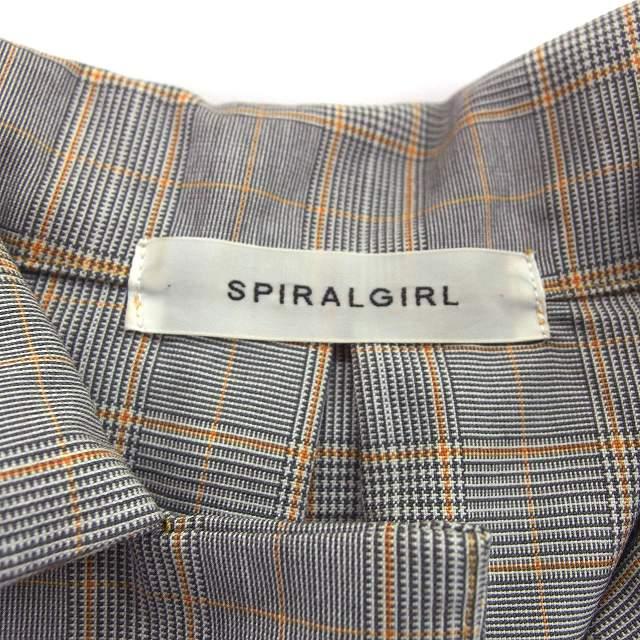 スパイラルガール SPIRALGIRL ワンピース フレア ロング オープンカラー グレンチェック ベルト ゆったり 長袖 F グレー /NT33 レディース : ブランド古着販売のベクトル ...