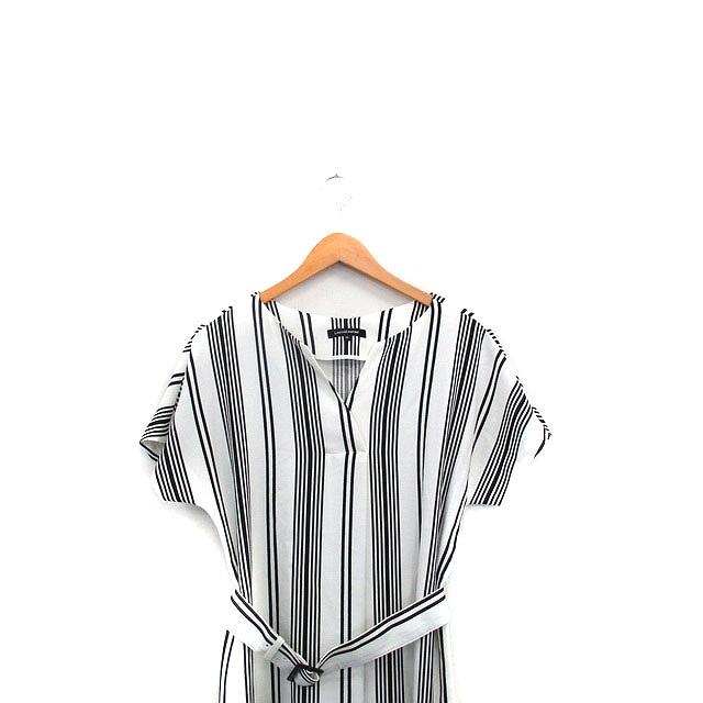 ロートレアモン LAUTREAMONT ワンピース ロング 半袖 ベルト Vネック ストライプ 40 ホワイト 白 /KT19 レディース : ブランド古着販売のベクトル - 通販 ...