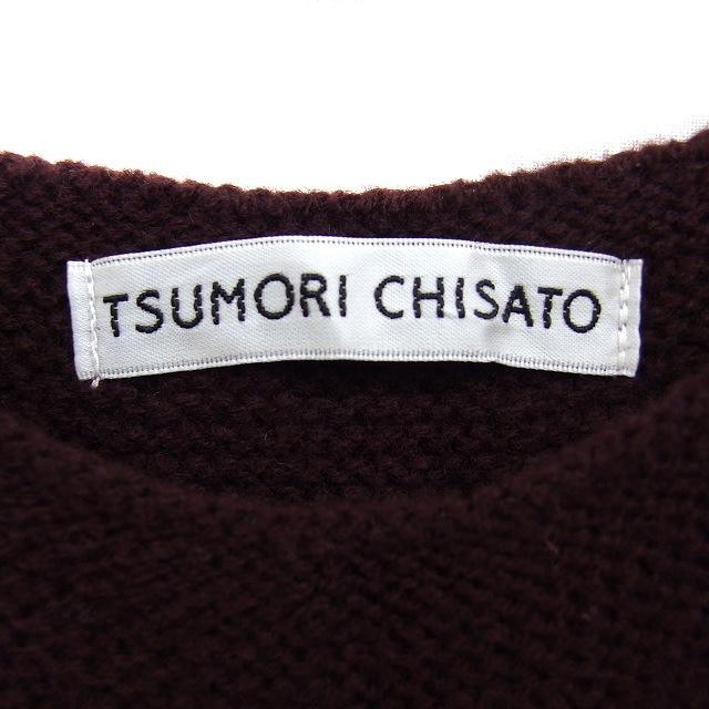 TSUMORI CHISATO ツモリチサト ニット ウール カットソー クロップド ボーダー ラグランスリーブ 長袖 2 黒 ブラック ...