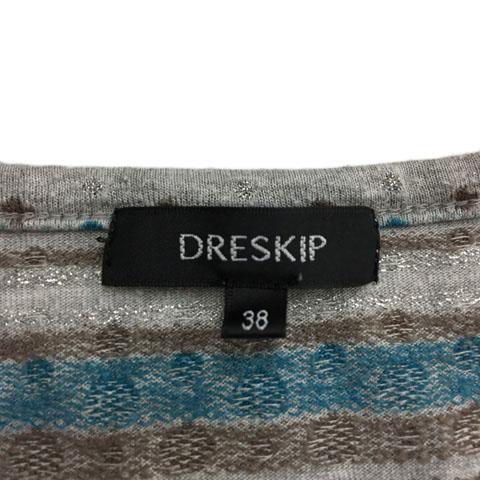 ドレスキップ DRESKIP カットソー プルオーバー ラウンドネック ラメ ドット 総柄 半袖 38 グレー 青 ブルー レディース : ブランド古着販売のベクトル - 通販 - Yahoo ...
