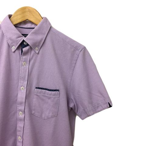ジュンメン JUN MEN シャツ カジュアル ボタンダウン 無地 水玉 ドット 半袖 M 紫 紺 パープル ネイビー メンズ : ブランド古着販売のベクトル - 通販 - Yahoo!ショッピング