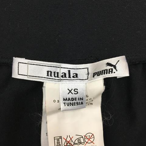 PUMA プーマ nuala パンツ ストレート クロップド スポーツウェア ストレッチ ハイウエスト ウエストゴム ナイロン 無地 XS 黒 ...